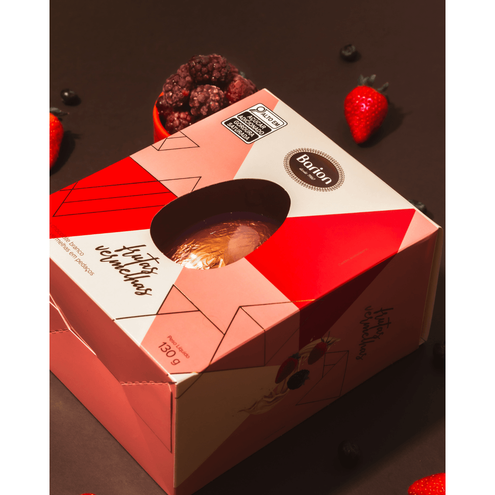 Ovo De Chocolate Branco Com Frutas Vermelhas - Barion